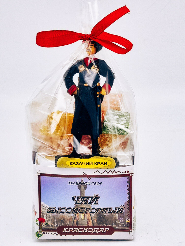 Краснополянский чай "Высокогорный" 40гр +лукум 50гр Краснодар с магнитом Казак