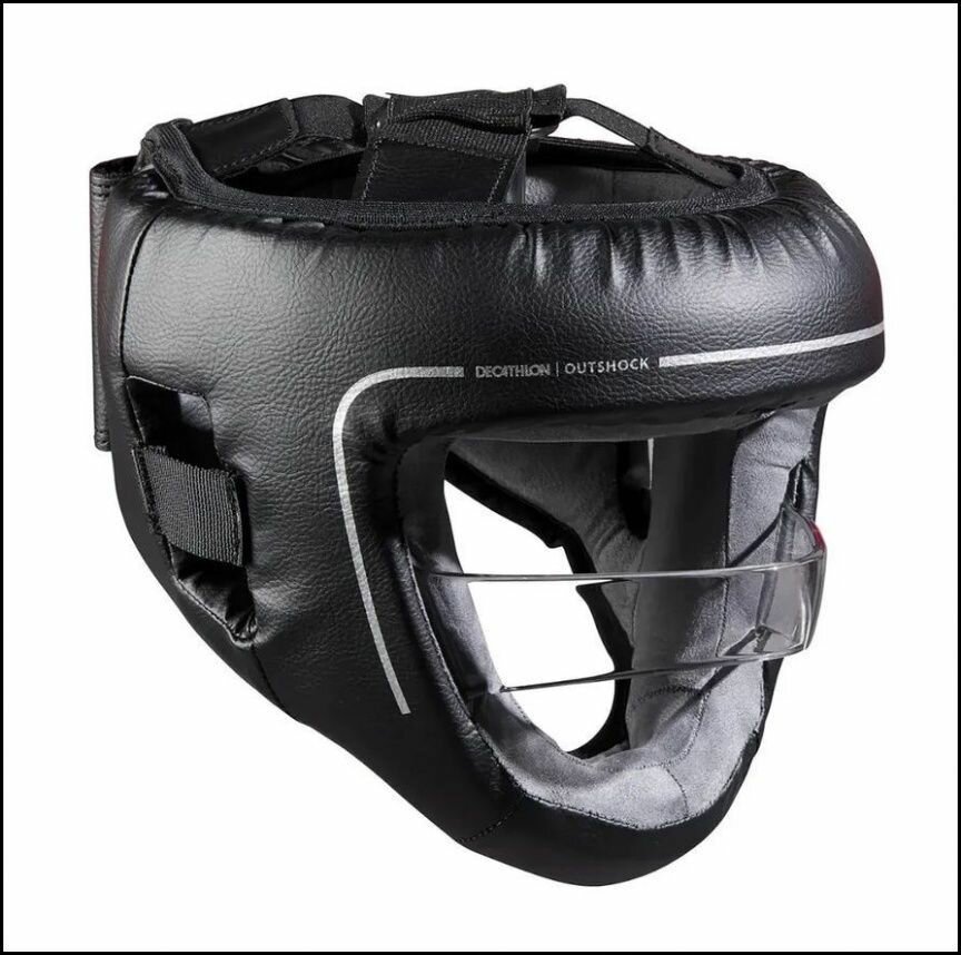 Защитный боксерский шлем премиум с бампером, стильный черный, для взрослых и детей