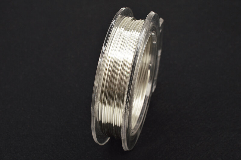 Проволока Artistic Wire 18 Ga (1,0мм), цвет Non Tarnish Silver (не темнеющий серебристый), медь, покрытая серебром, 1009-024, катушка 6,1м