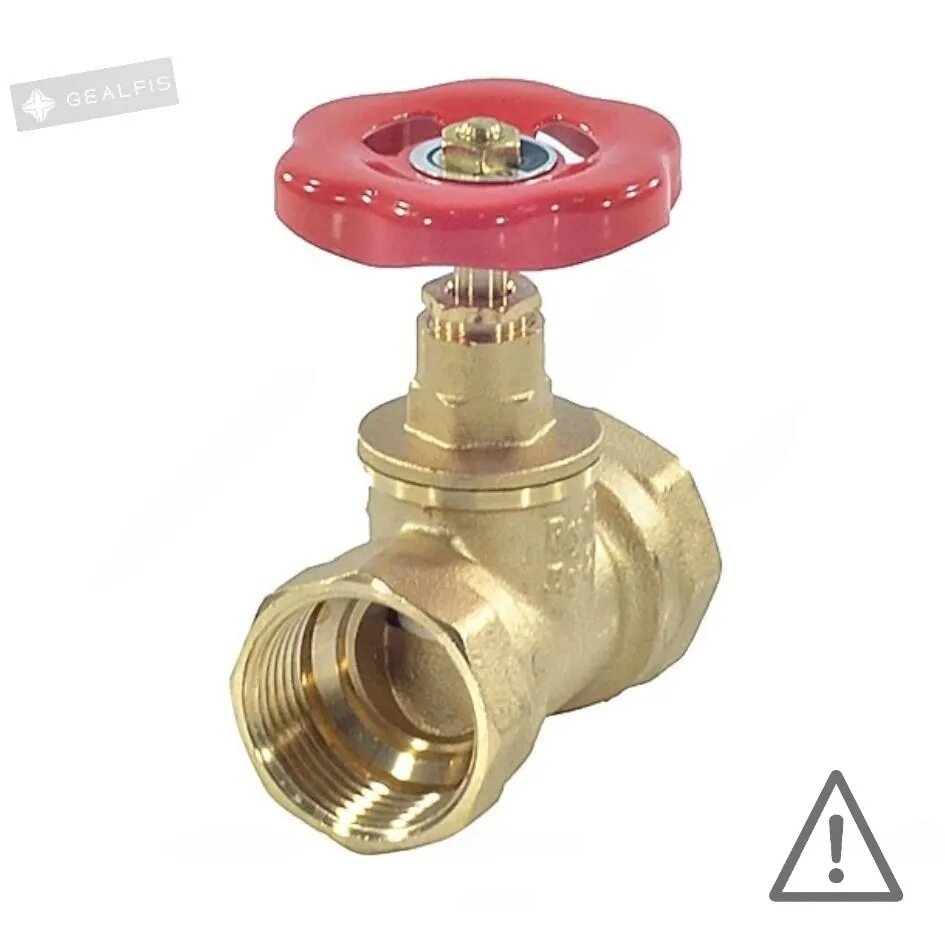 Запорный вентиль 1/2" латунный муфтовый (ВР/ВР) для воды, газа, пара. Ручное управление штурвалом — фото 1
