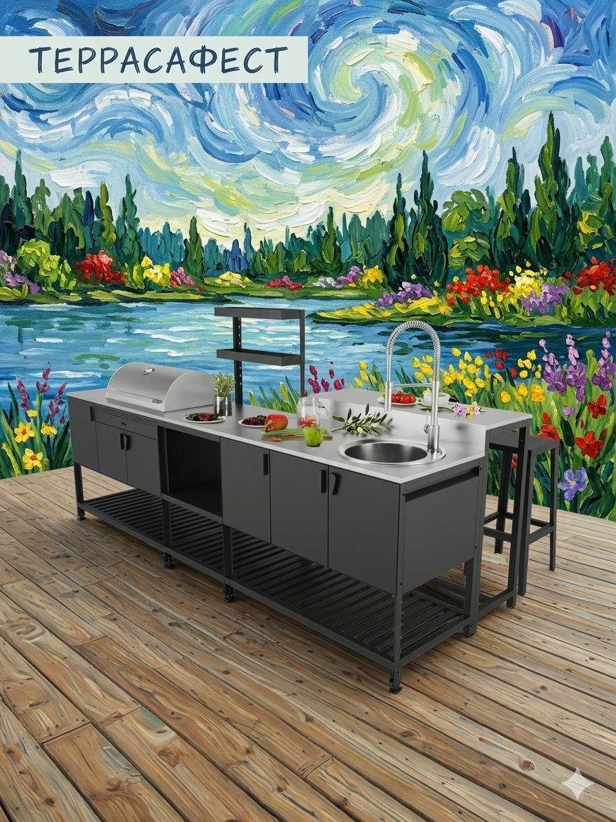 TERRASA: Набор Садовой Кухни - Комплект "Модерн" - Уличная Модульная Кухня
