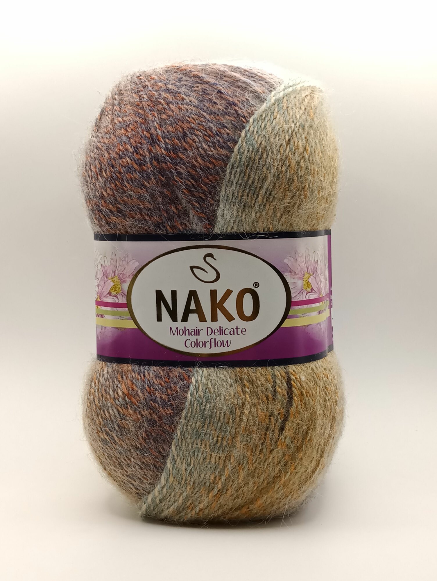 Пряжа Nako Mohair delicate color flow 28135 (5 мотков по 100г/500м)