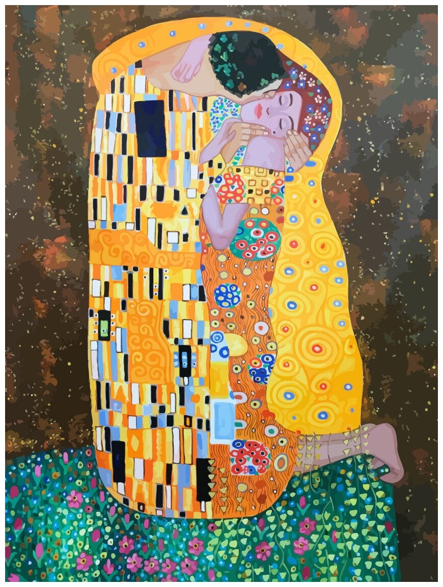 Картина по номерам на холсте Поцелуй (репродукция) 5022 30x40