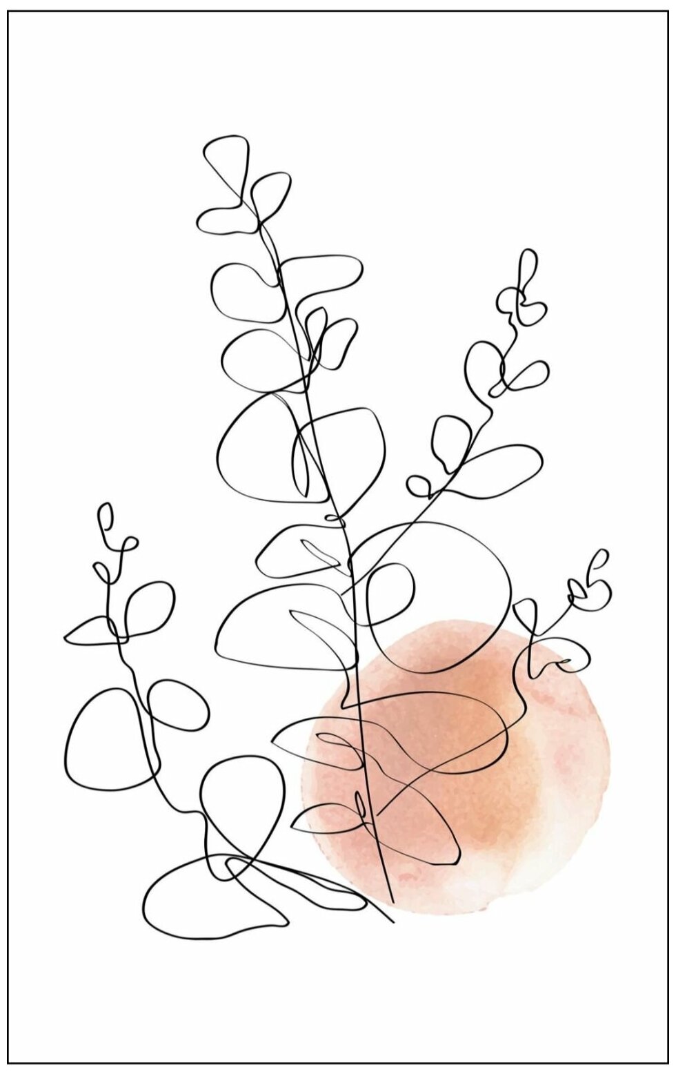 Постер / Плакат / Картина на холсте Линии - Веточка 40x50 см в подарочном тубусе