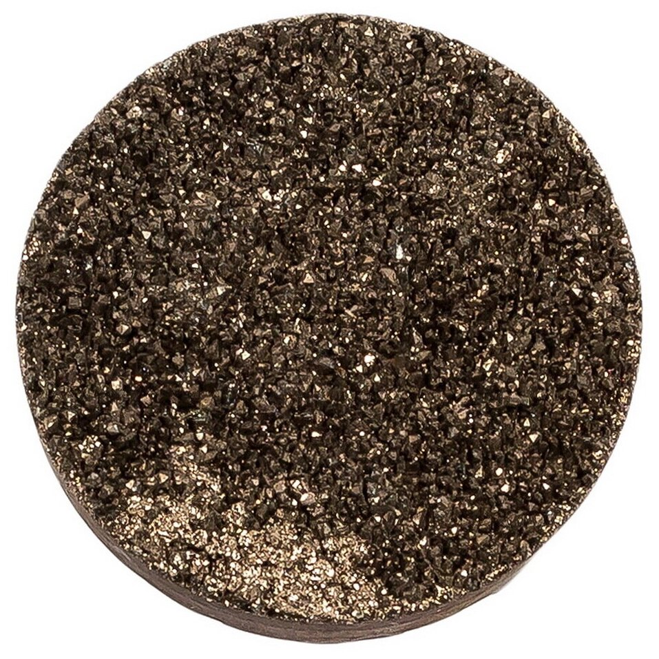 Кабошон из Кварца Titanium (щетка), круглый, размер 30 мм, цвет мокрый асфальт