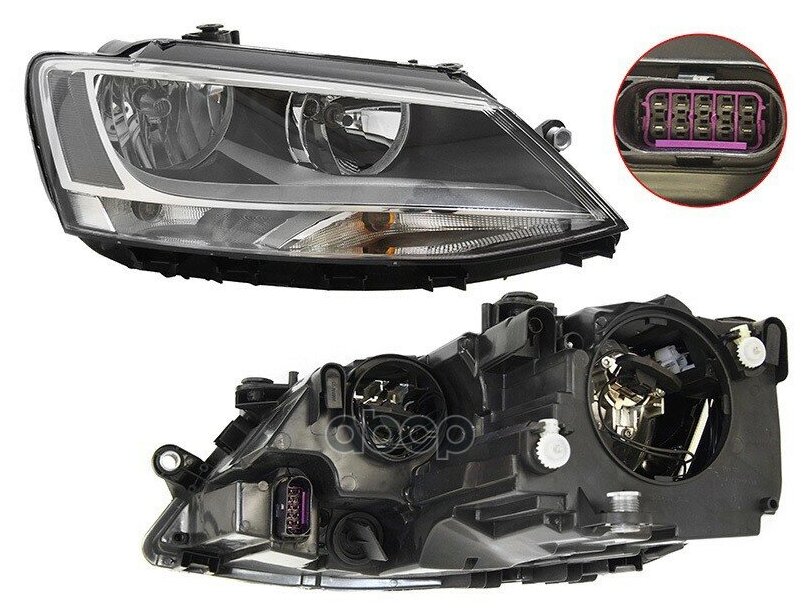 Фара Volkswagen Jetta 10-19 (Справа/ Галоген/ С электрокорректором) Sat арт. ST-441-11G6R