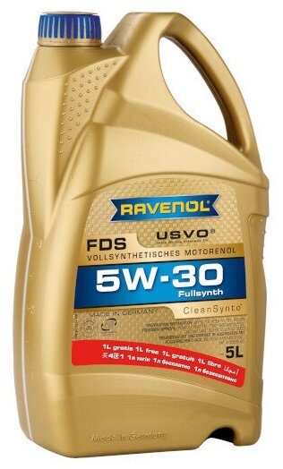 Моторное масло RAVENOL FDS SAE 5W-30 (5 л) 4+1