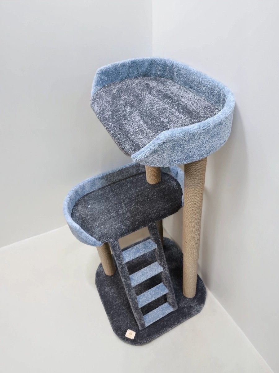 Игровой комплекс для кошек, Моя Котя, домик для кошки, "Кисельные берега" с джутовым канатом