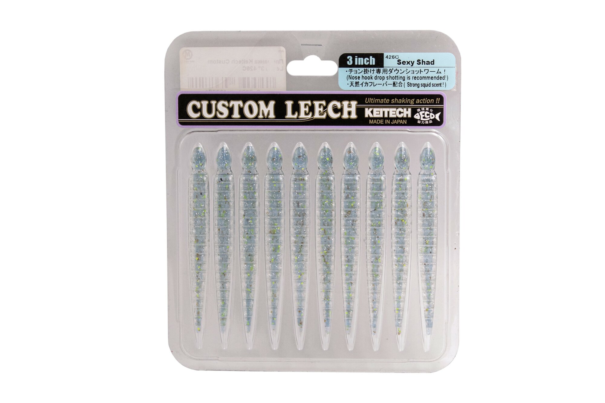 Keitech Custom Leech 3 426C приманка для ловли хищной рыбы - гибридный силиконовый червь