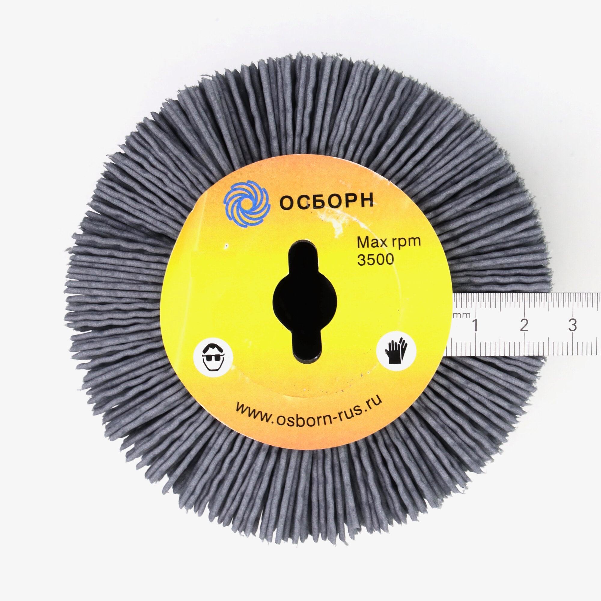 Щетка спиральная Д100*120*13, ворс полимер абразив P120 (код 6-042)