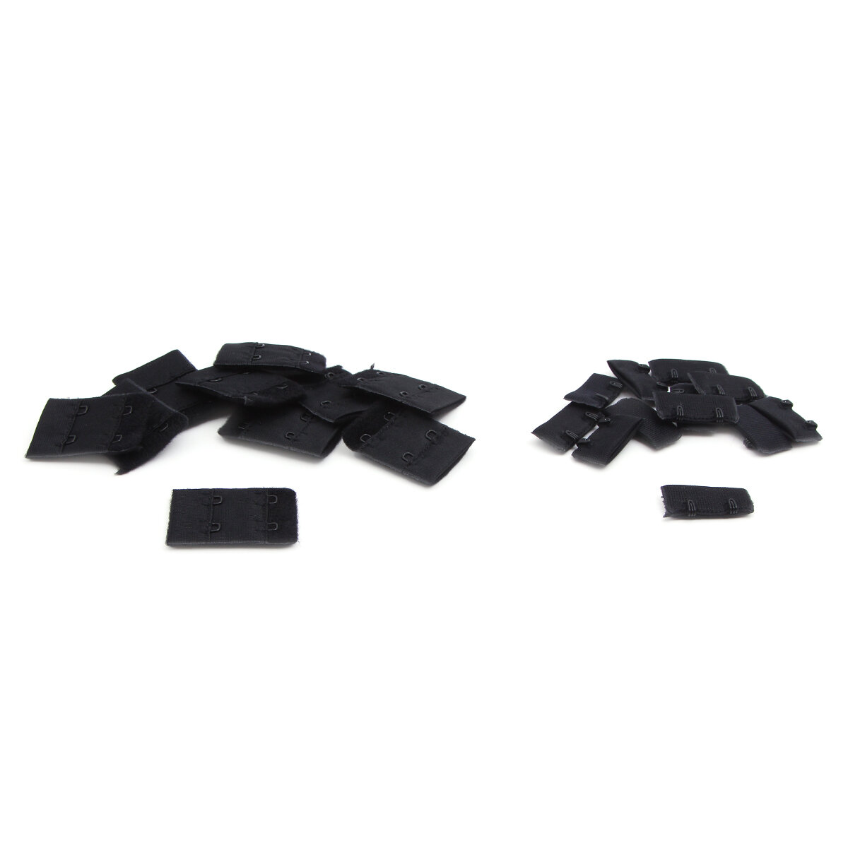 2К/50 Текстильная застежка с крючками 2*2 для бюстгальтера 32мм (черный), 10 шт