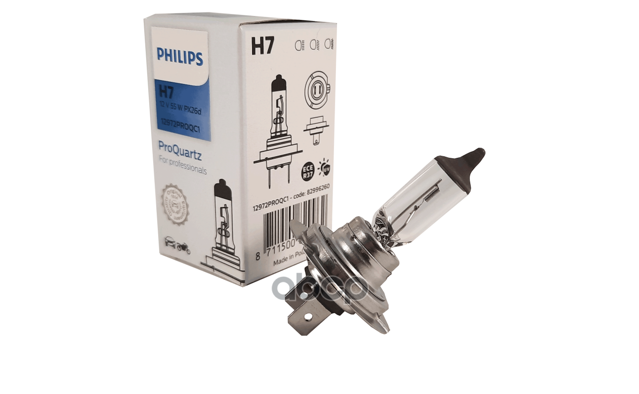 Лампа 12V H7 55W PX26d ProQ PHILIPS Philips арт. 12972PROQC1