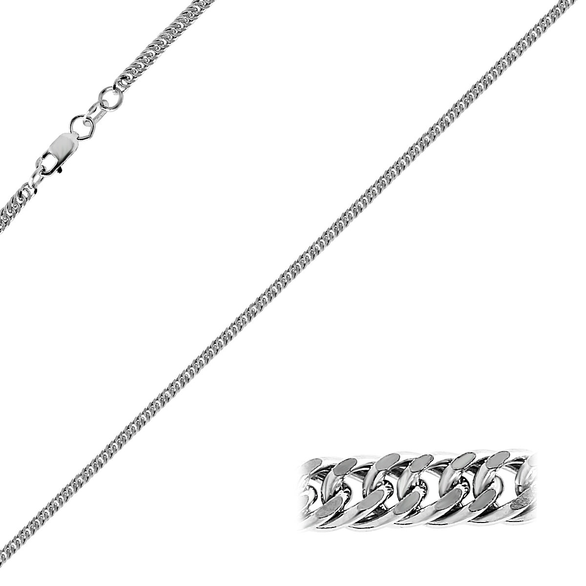 Цепь серебро, 925 проба, родирование