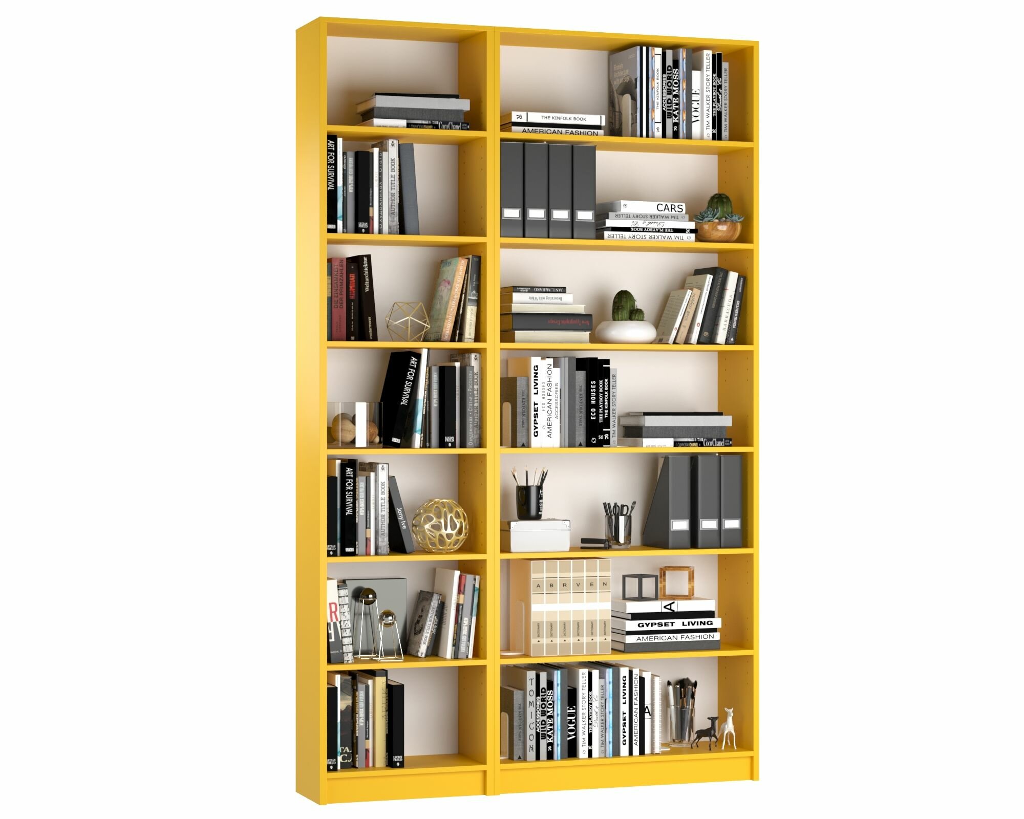 Стеллаж для книг с полками Мебель на Руси "Билли 7" 120х237х28, солнечный свет