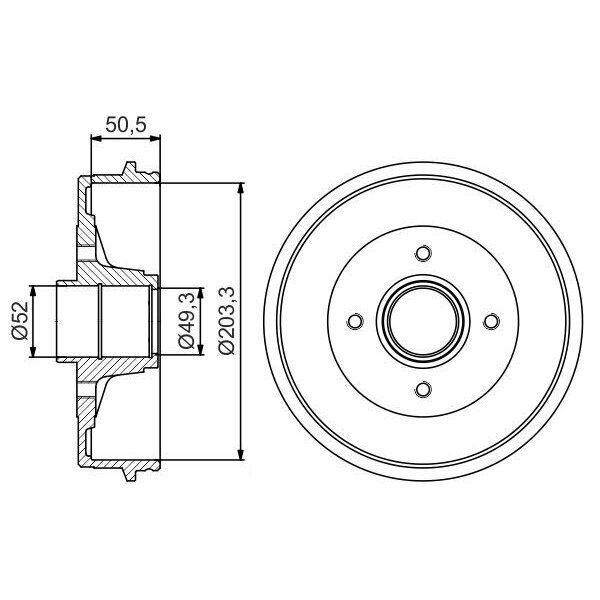 Барабан тормозной для автомобиля Dacia Renault Рено, BOSCH 0 986 477 210 (1 шт.)