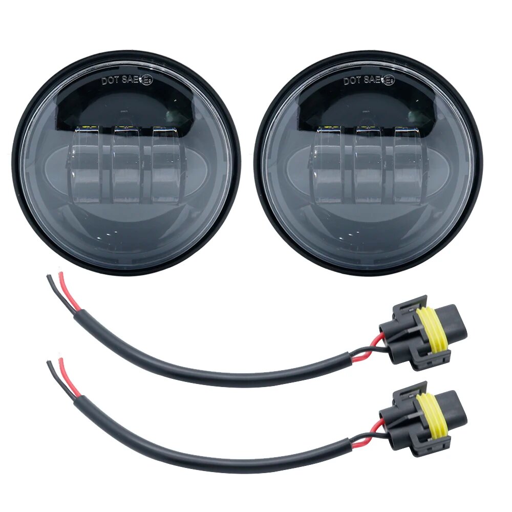 Держатель для противотуманной фары, 4,5 дюйма, для Мотоциклов Harley Touring Electra Glide Черный, 2pcs no haloblack