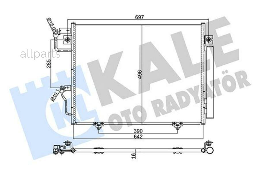 KALE 350635 Радиатор кондиционера для а/м Mitsubishi Pajero IV (06-) паяный