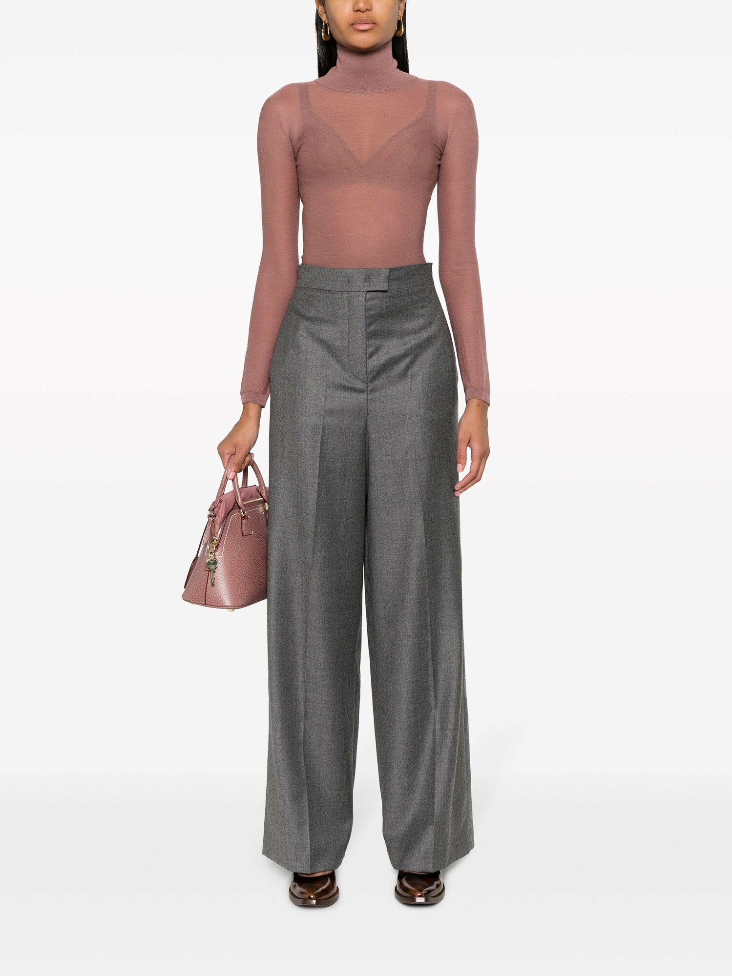 Брюки FENDI Palazzo wool trousers, размер 46 — фото 1