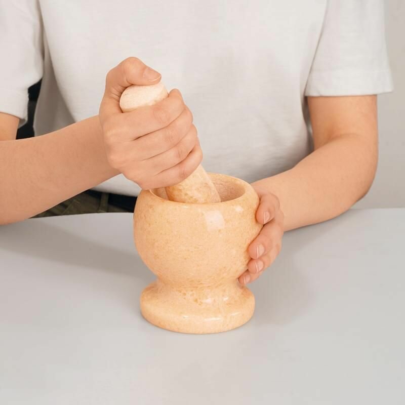 Ступка с пестиком, камень (мрамор)