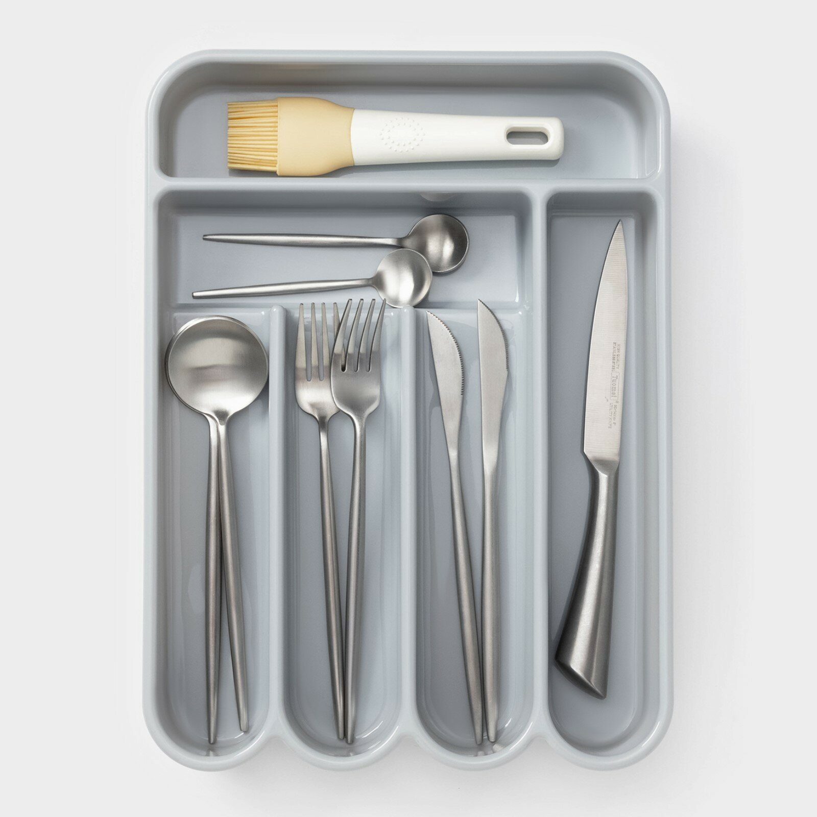 Лоток для столовых приборов 5 отделений 35,5×26×5 см цвет серый