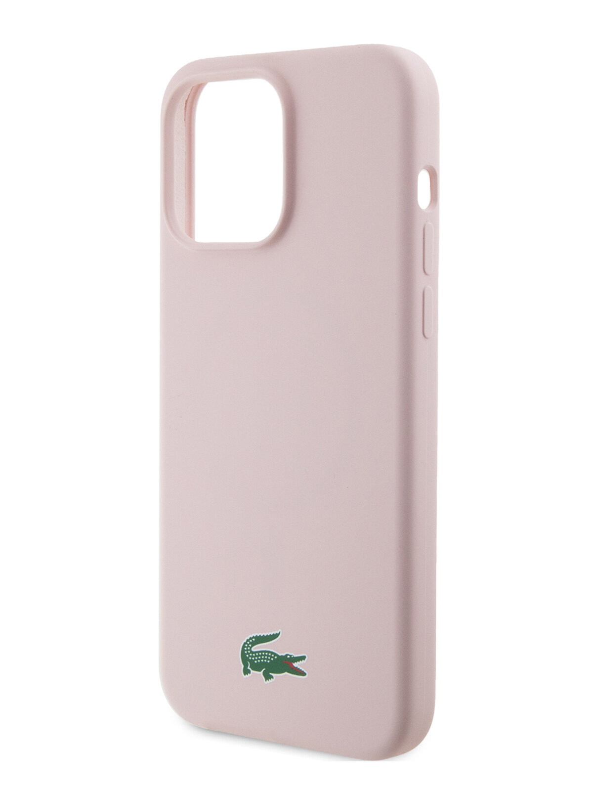 Lacoste для iPhone 15 Pro Max чехол Liquid silicone Croc Logo Hard Pink (MagSafe)