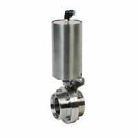 Затвор дисковый с пневмоприводом нерж. 304 DN25, тип резьба-резьба, DIN TLSD25THS-P TITAN LOCK