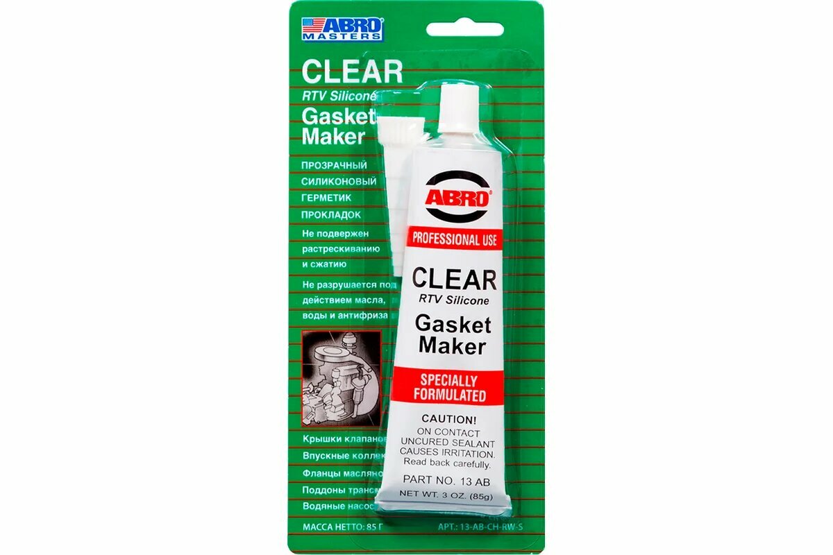 ABRO MASTERS Герметик прокладок стандартный прозрачный Китай 85 гр 13-AB-CH-R-S 13-AB-CH-RW-S