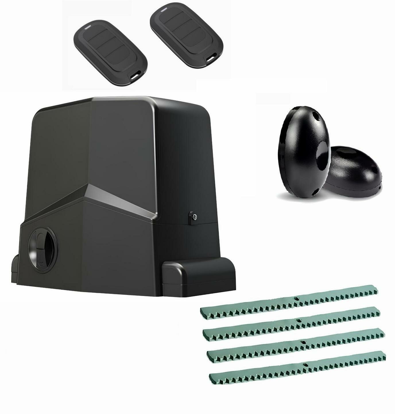 Автоматика для откатных ворот ARW-1000MKIT FK4, комплект: привод, фотоэлементы, 2 пульта, 4 рейки