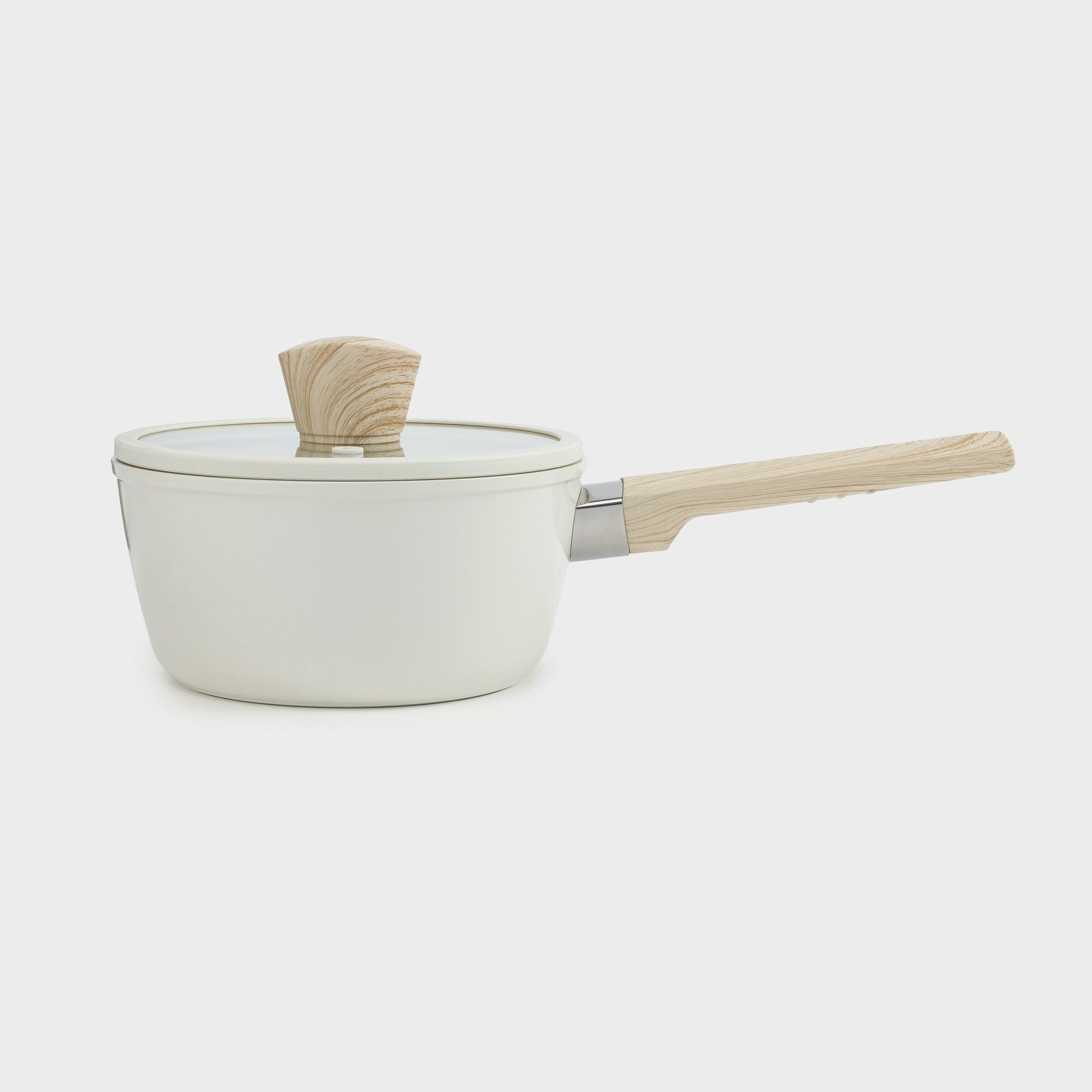 Ковш, 16 см, 1,3 л, с крышкой, алюминий, молочный, Sentimentality