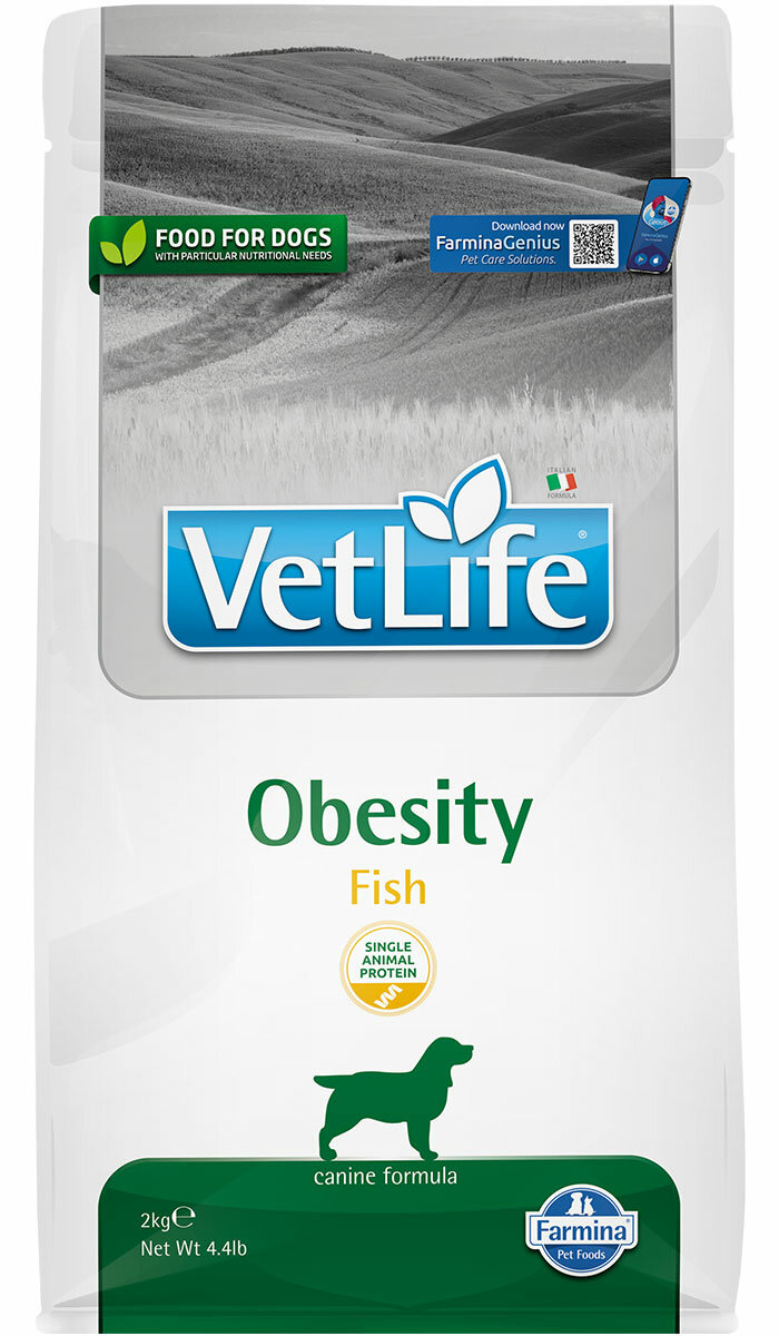 Сухой корм для собак Farmina Vet Life Obesity при ожирении для снижения и контроля веса 2 кг