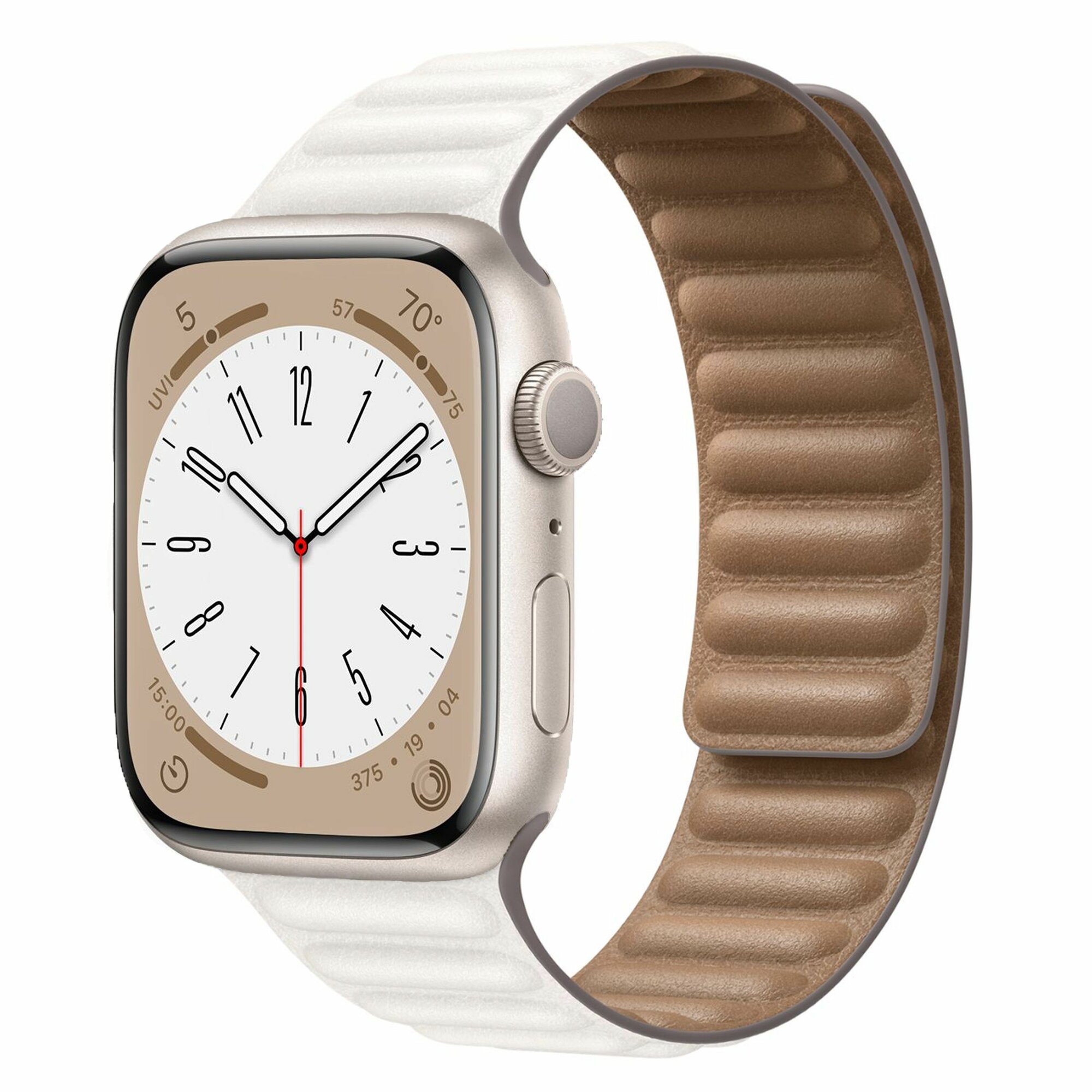 Ремешок Apple Watch Leather Link Chalk S/M для Apple Watch 38-40-41mm (Series 1-9) 42mm (series 10) SE MJKD3ZM/A