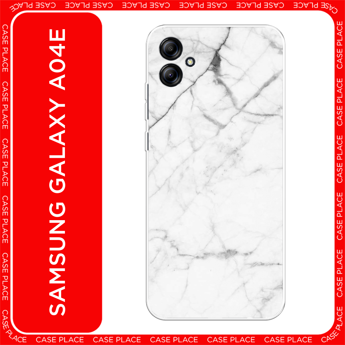 Чехол на Samsung Galaxy A04e / Самсунг Галакси А04е с принтом Светлый мрамор