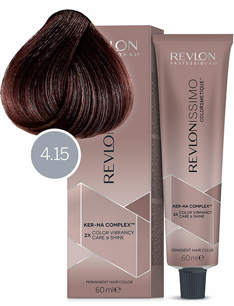 Краска для волос Revlon Professional Coloring Hair Revlonissimo Colorsmetique Care & Shine, Краситель с гиалуроновой кислотой перманентный. Перманентный Краситель с Гиалуроновой кислотой, Гарантия Результата Окрашивания + Уход за Волосами, 4.15
