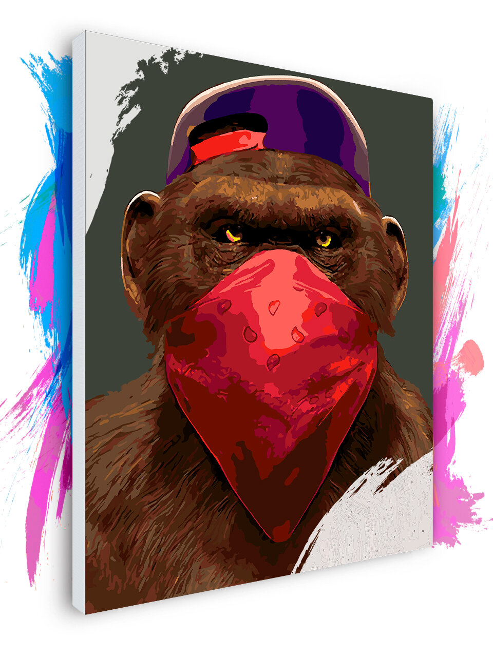 Картина по номерам на холсте Серия Три Обезьяны - не скажу, 50 х 60 см