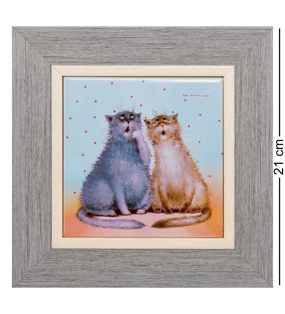 Панно керамическое Сырок и колбаска 10х10 A2146347 Artangels, Керамика, пластиковая рамка