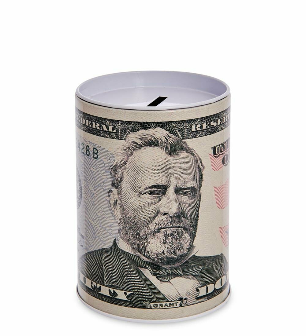 Металлическая копилка 50 Долларов 12см A2170243 разностор, Металл