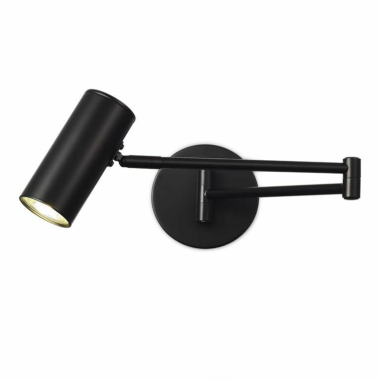 Светильник настенный EVOLUCE цвет Черный коллекция ZOOM в стиле Scandinavian цоколь GU10 ламп 1х5W, SLE201041-01