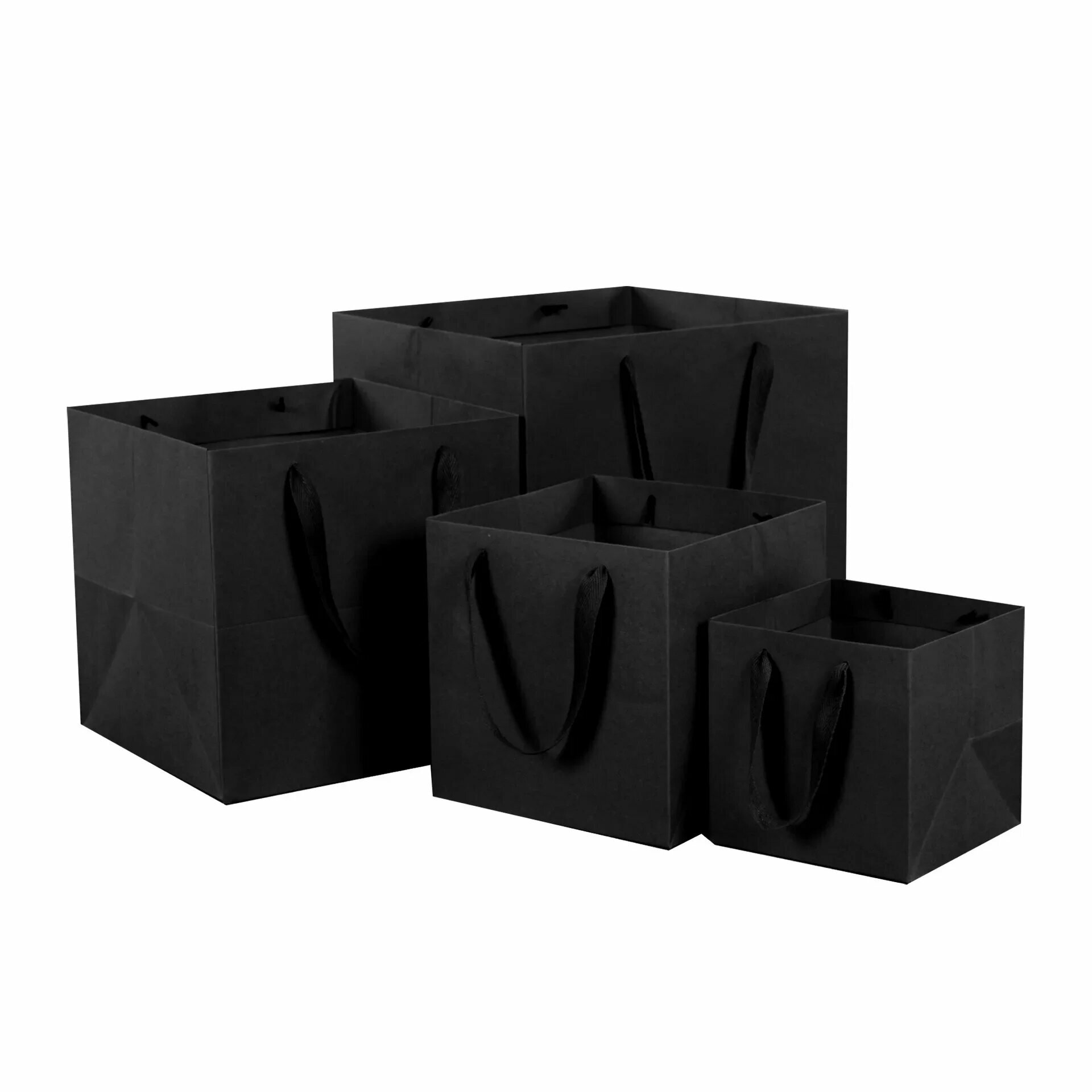 Бумажный пакет черный 15x15x15 см