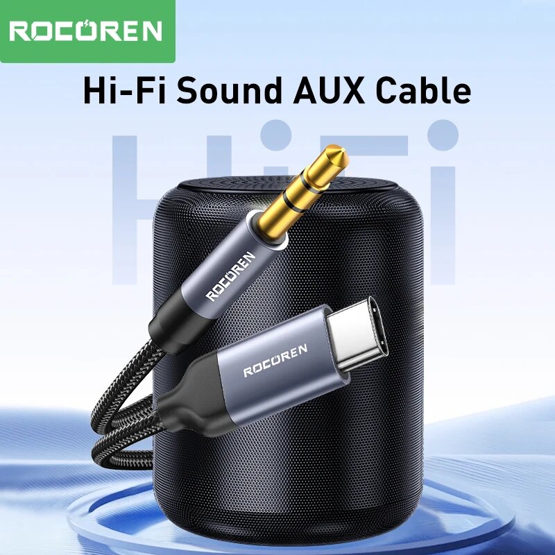 Rocoren USB-C - 3.5 мм аудиокабель для наушников, 1 м — фото 1