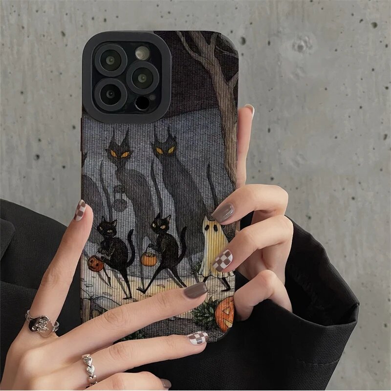 Чехол для iPhone XS Max с кошками на Хэллоуин