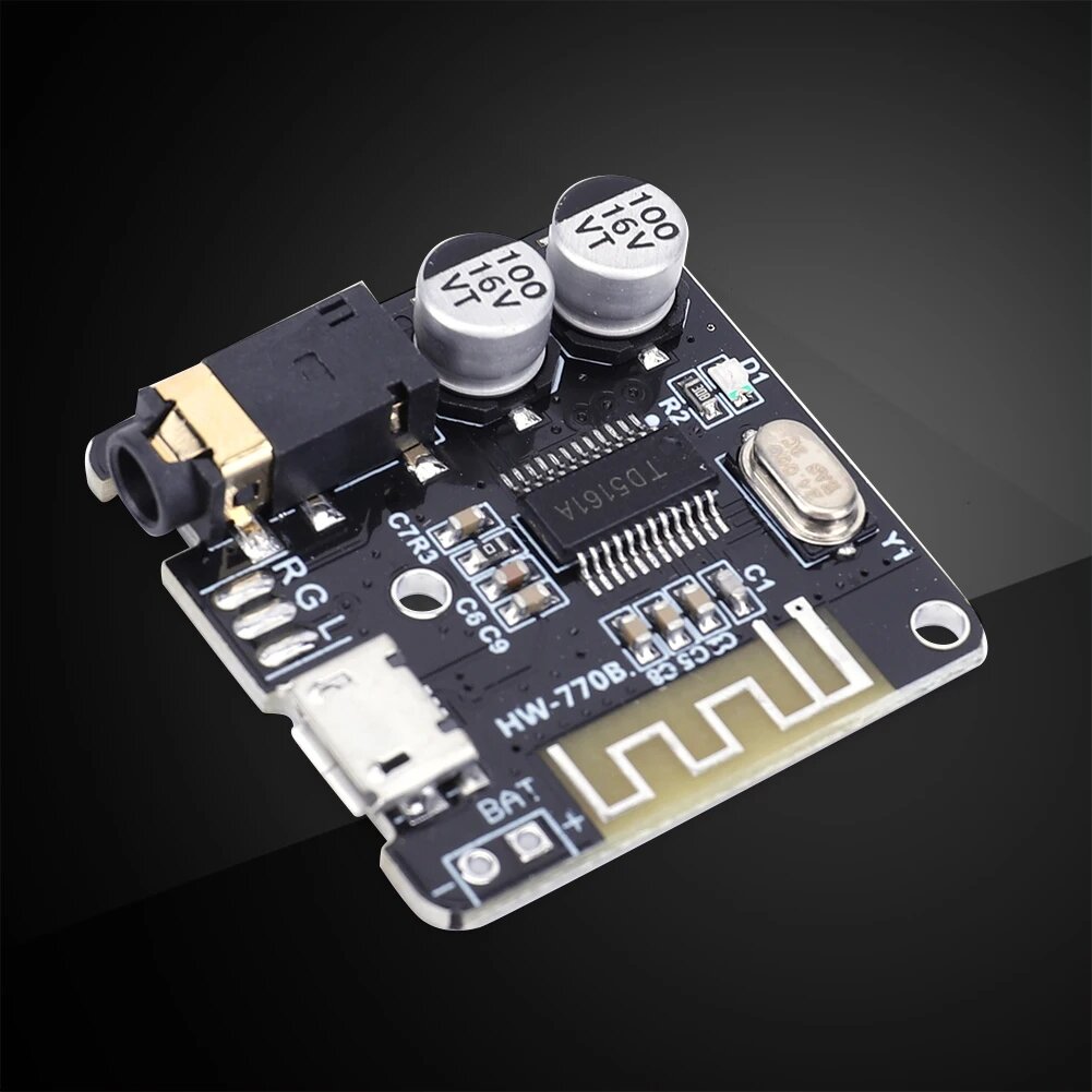 APWIKOGER Bluetooth-модуль аудиодекодера 5.0 WAV+APE+FLAC+MP3 3.7-5В для автоусилителей