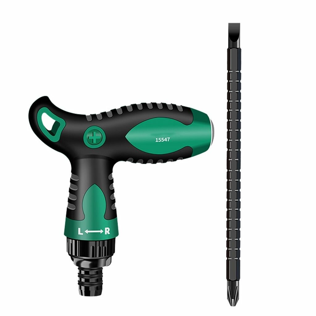 Т-образная отвертка с храповым механизмом