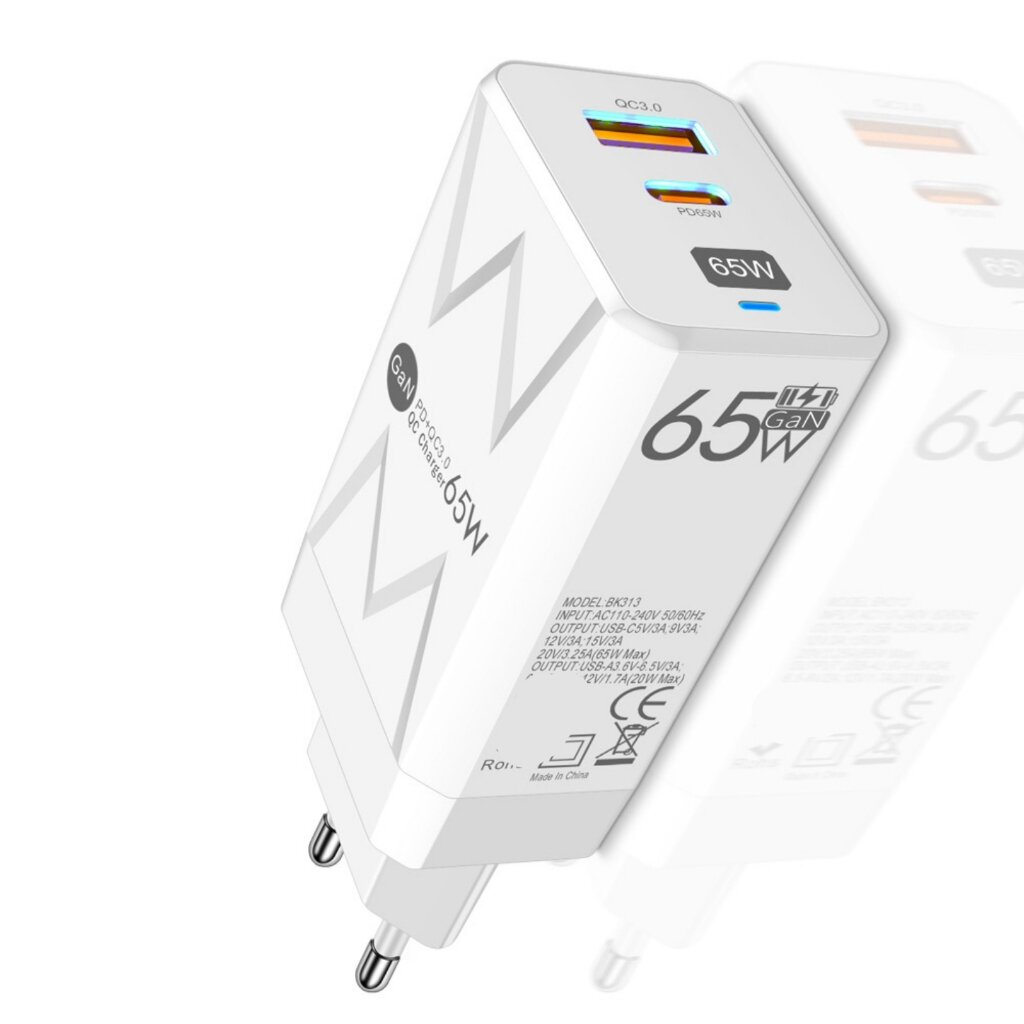 Зарядное устройство Type-C мощностью 65 Вт, блок быстрой зарядки, адаптер USB C для источника питания мобильного телефона