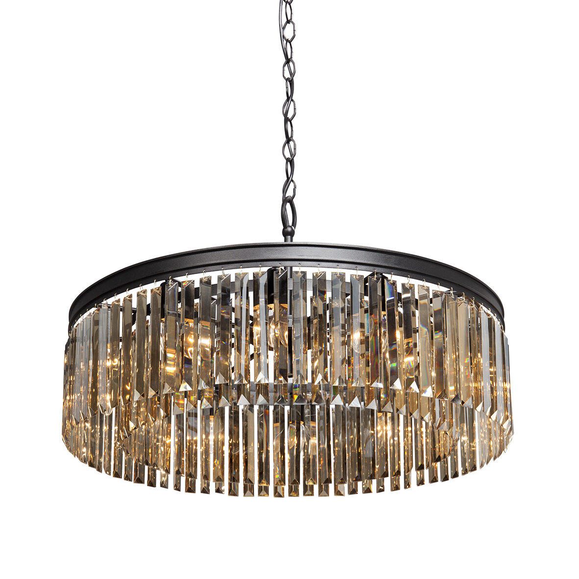 Люстра подвесная Vitaluce V5181-1/12 , 12 ламп 36м2, Е14, 40Вт, цвет чёрный матовый.