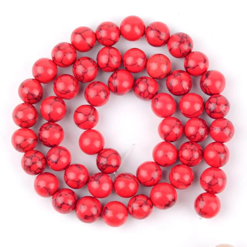 Бирюзовые бусины Volarsueno из натурального камня 4-12 мм Красный, 8mm approx 46pcs, red