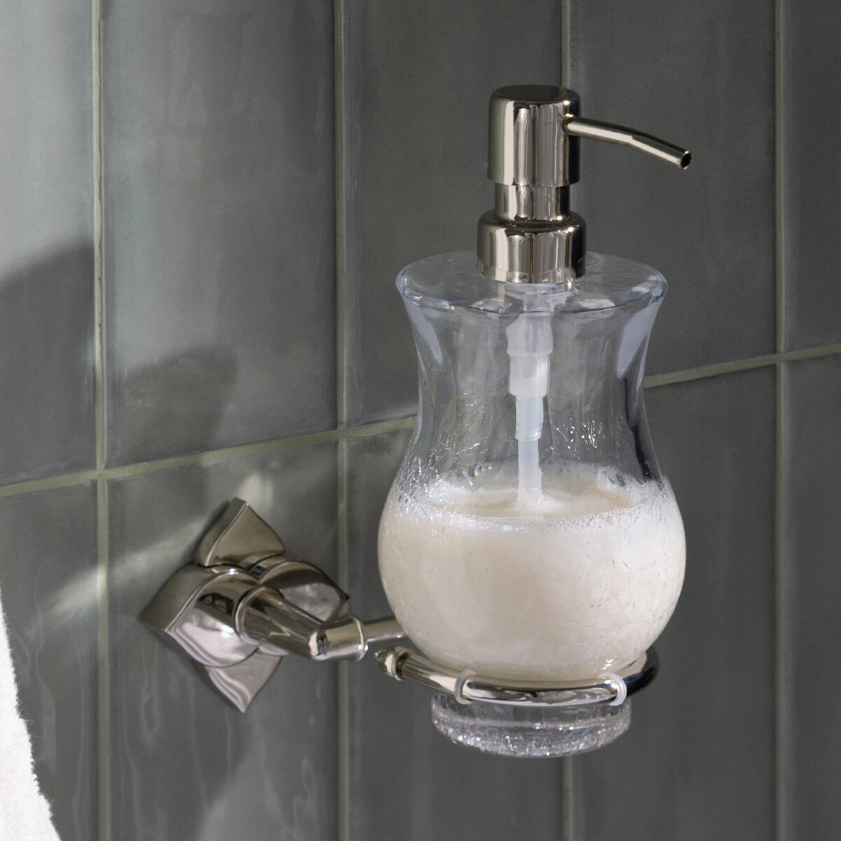 Дозатор для мыла 400 мл Grande Moroshka цвет Прозрачный Никель
