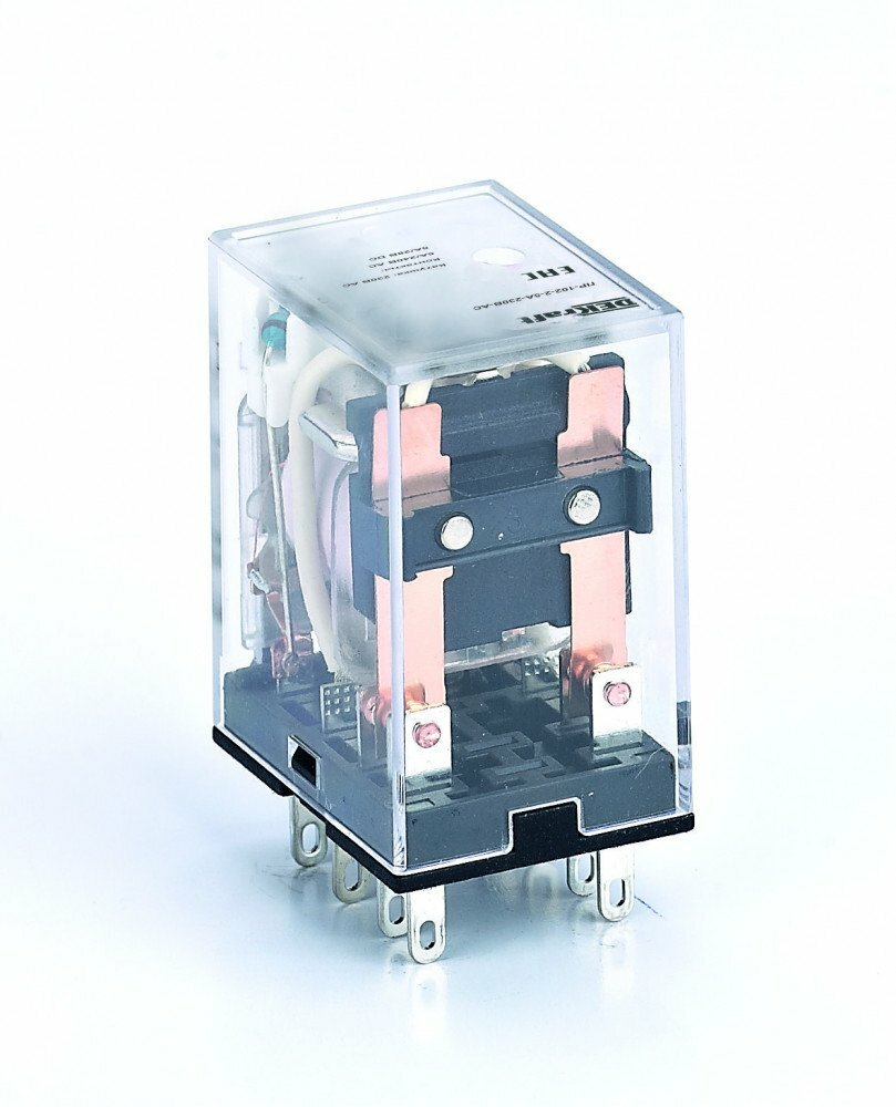 DEKraft Промежуточное реле 2 конт. с LED инд. 5А 220В DC ПР-102, 23848DEK