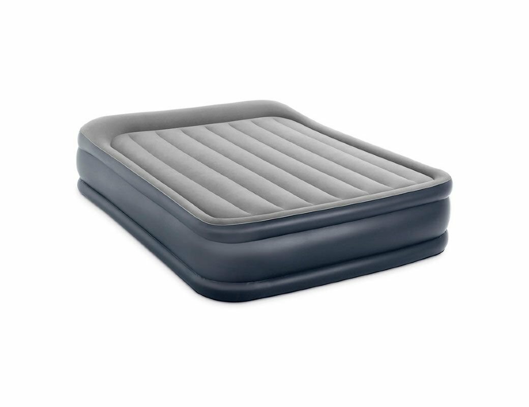 Двуспальная кровать Intex Deluxe Pillow Rest Raised Bed (Queen), 152х203х42 см, с подголовником и встроенным насосом 220V, 64136