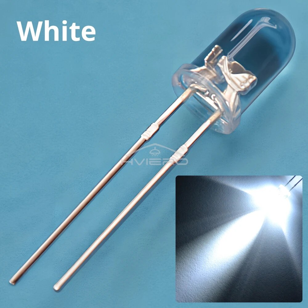 Светодиод White 5mm Round HVIERO
