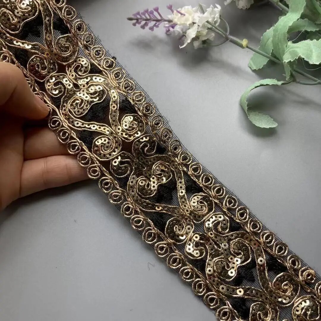 Лента для декорирования YUMMY 2 ярда белая/черная 5 см A-5cm